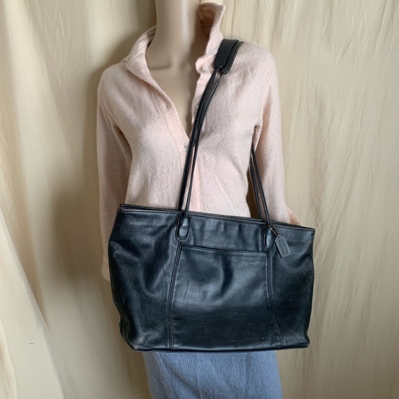 Coach | Bags | Vintage Coach Leather Laptop Bag In Black 467 | Poshmark
